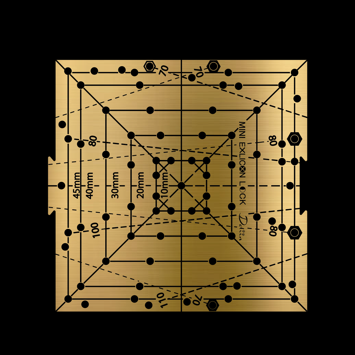 Exlicon Lock Brass Tool Mini Square Ruler – ddiin