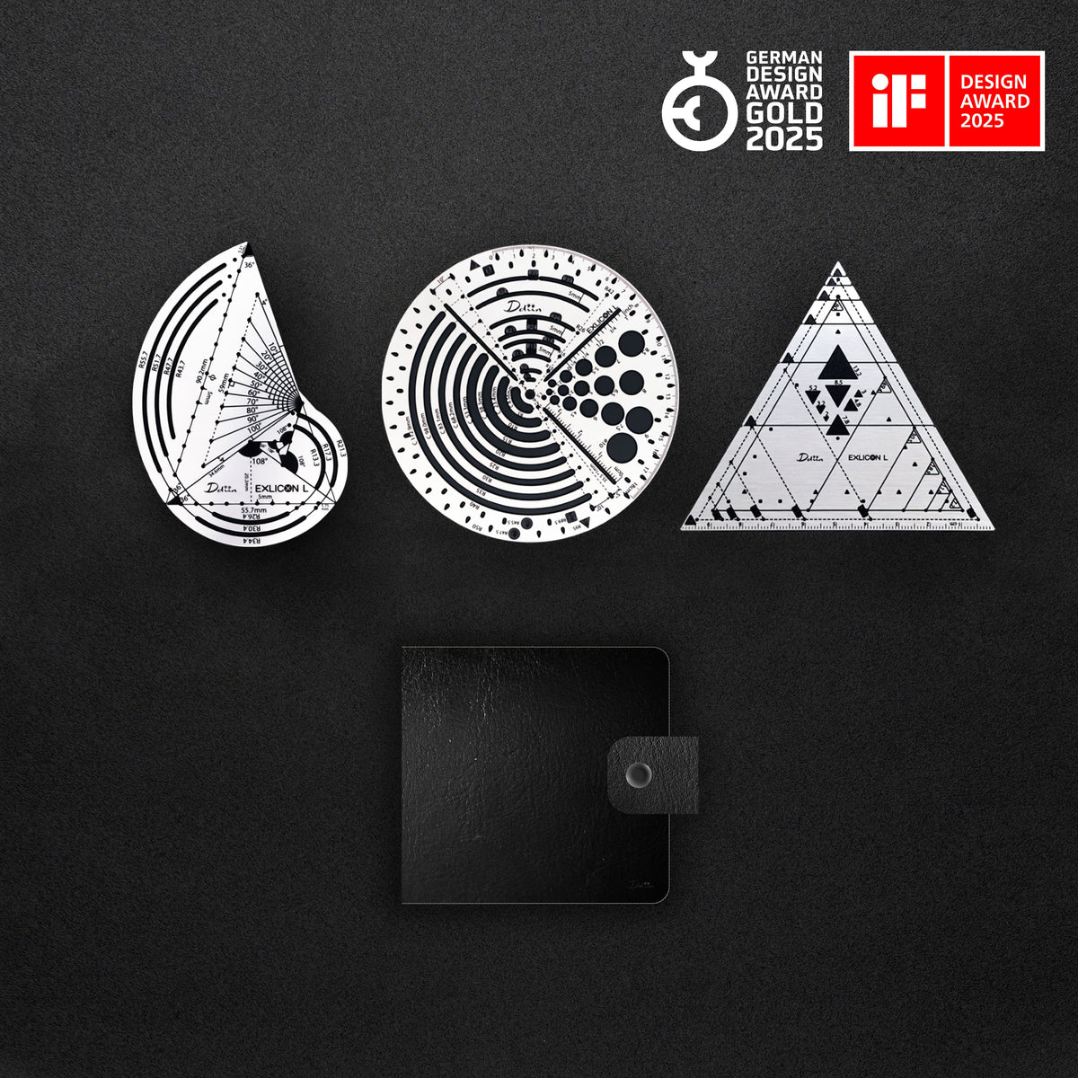 Exlicon L Precision Golden Ratio Tool Set with Leather pouch for Art ...