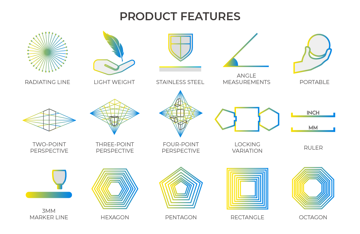 Exlicon Lock- Stainless Steel Drawing Tool Set & Leather Pouch – ddiin